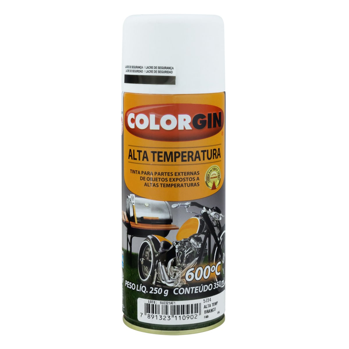 Tinta Spray Alta Temperatura Colorgin 350ml Branca - Milium
