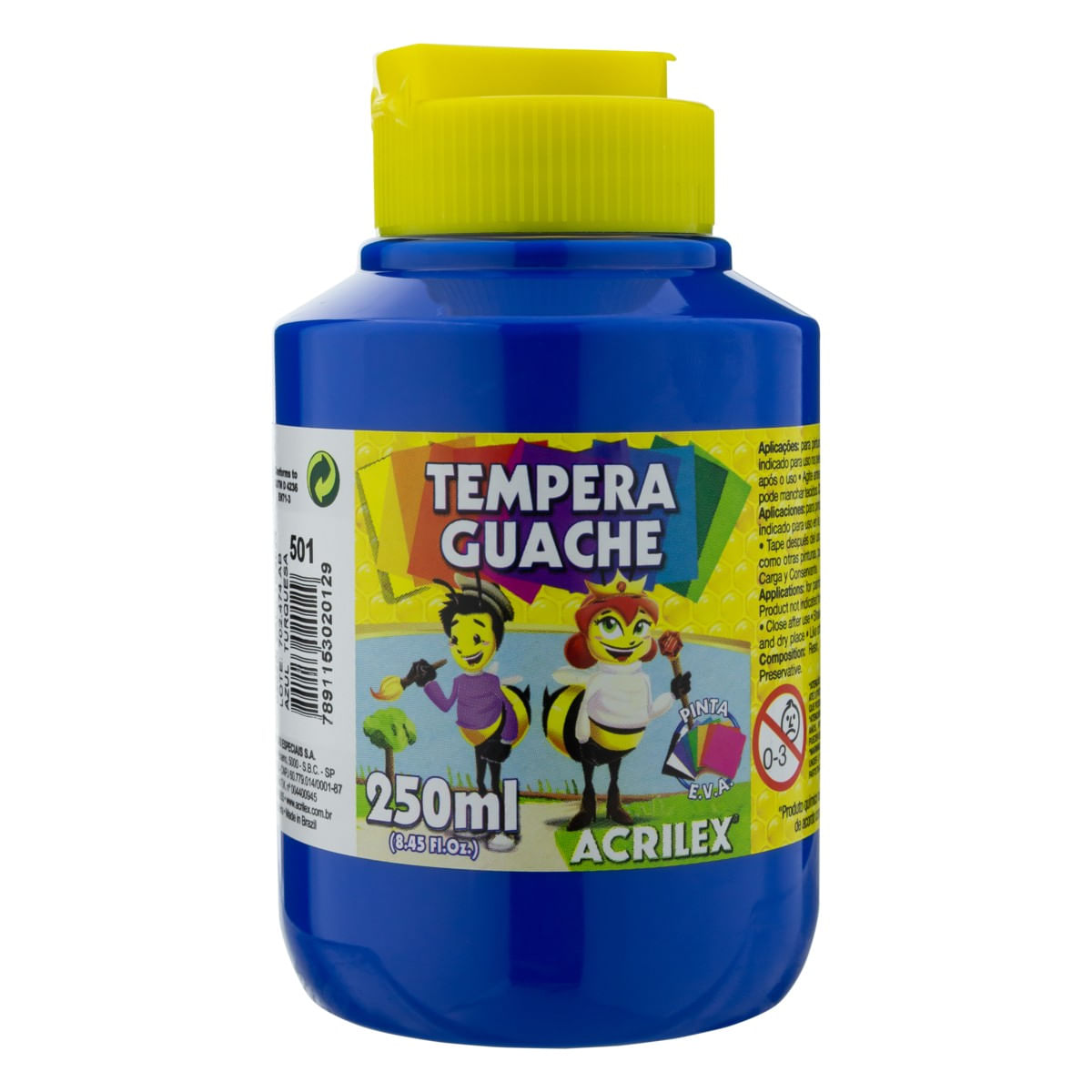 Tinta Guache Azul Turquesa Acrilex 250ml - Milium tem de tudo