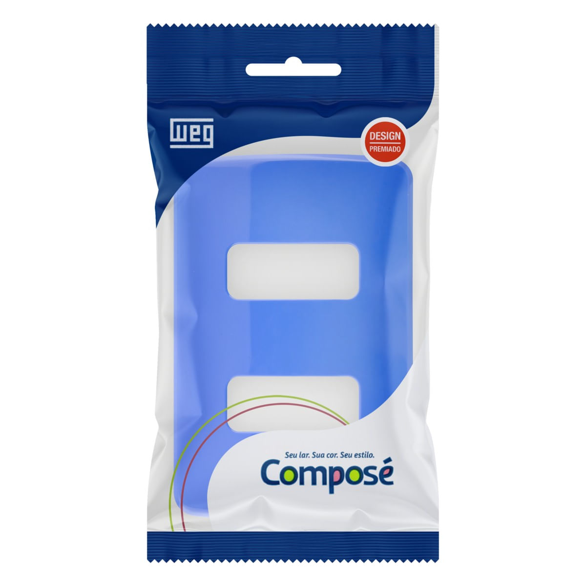 Placa Azul com 2 Postos Weg Composé 4x2" - Milium tem de tudo