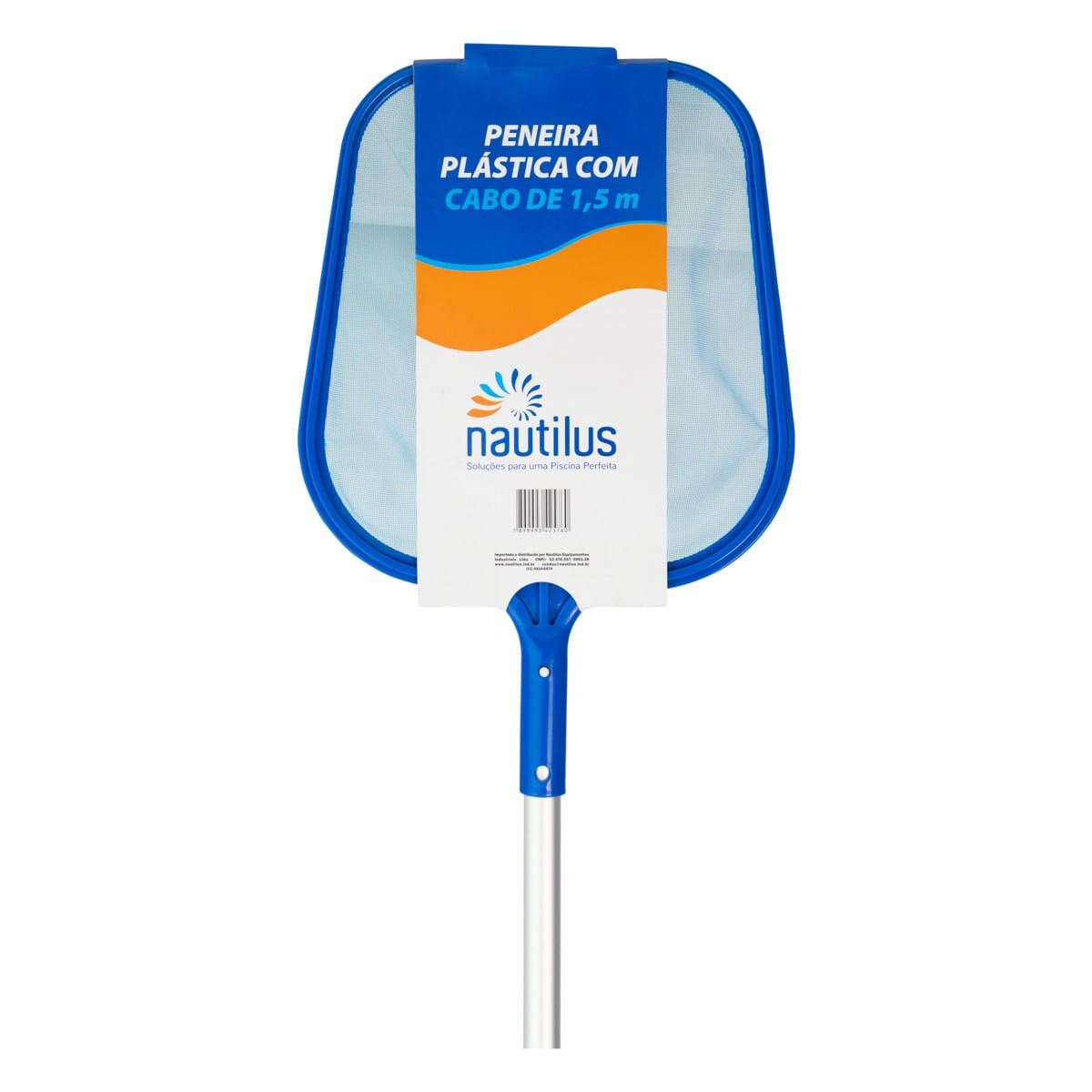 Peneira para Piscina com Cabo Azul Nautilus 1,5m - Milium tem de tudo