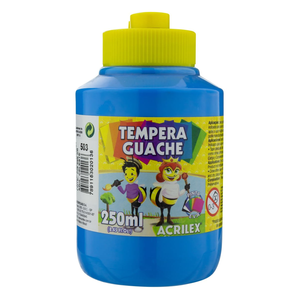 Tinta Guache Azul Celeste Acrilex 250ml - Milium tem de tudo