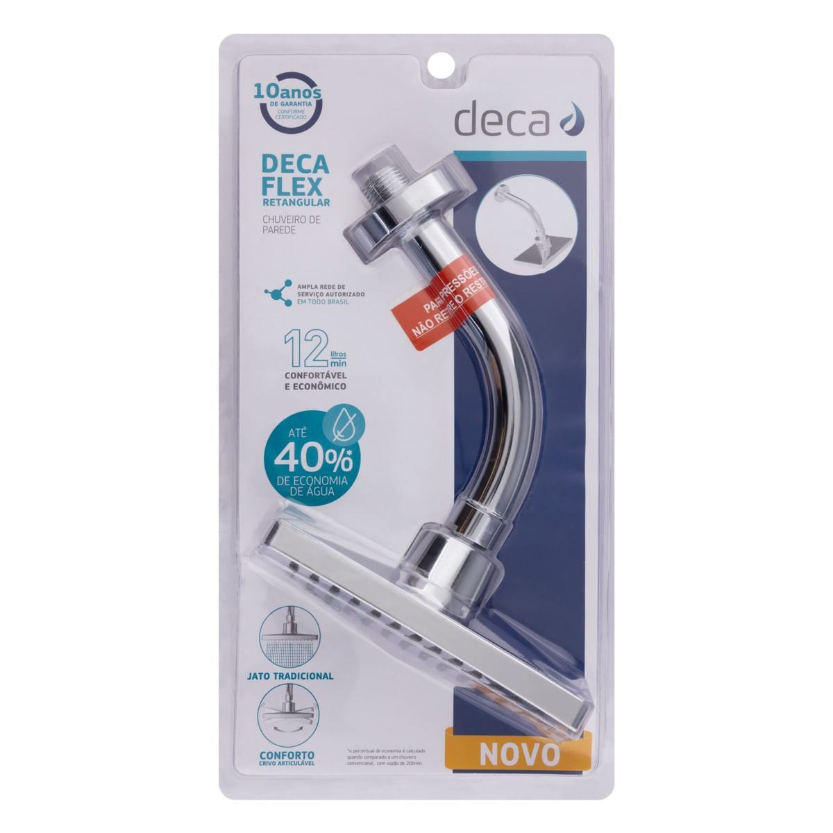 Chuveiro a Gás Retangular Articulado Deca Flex - Milium tem de tudo