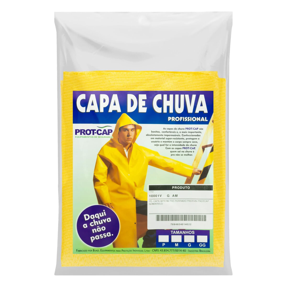 Capa de Chuva Impermeável Prot Cap Amarela G - Milium tem de tudo