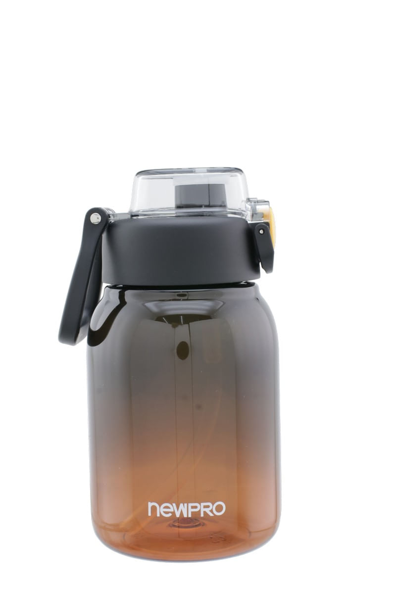 Garrafa Squeeze Newpro Preto e Laranja 700ml - Milium